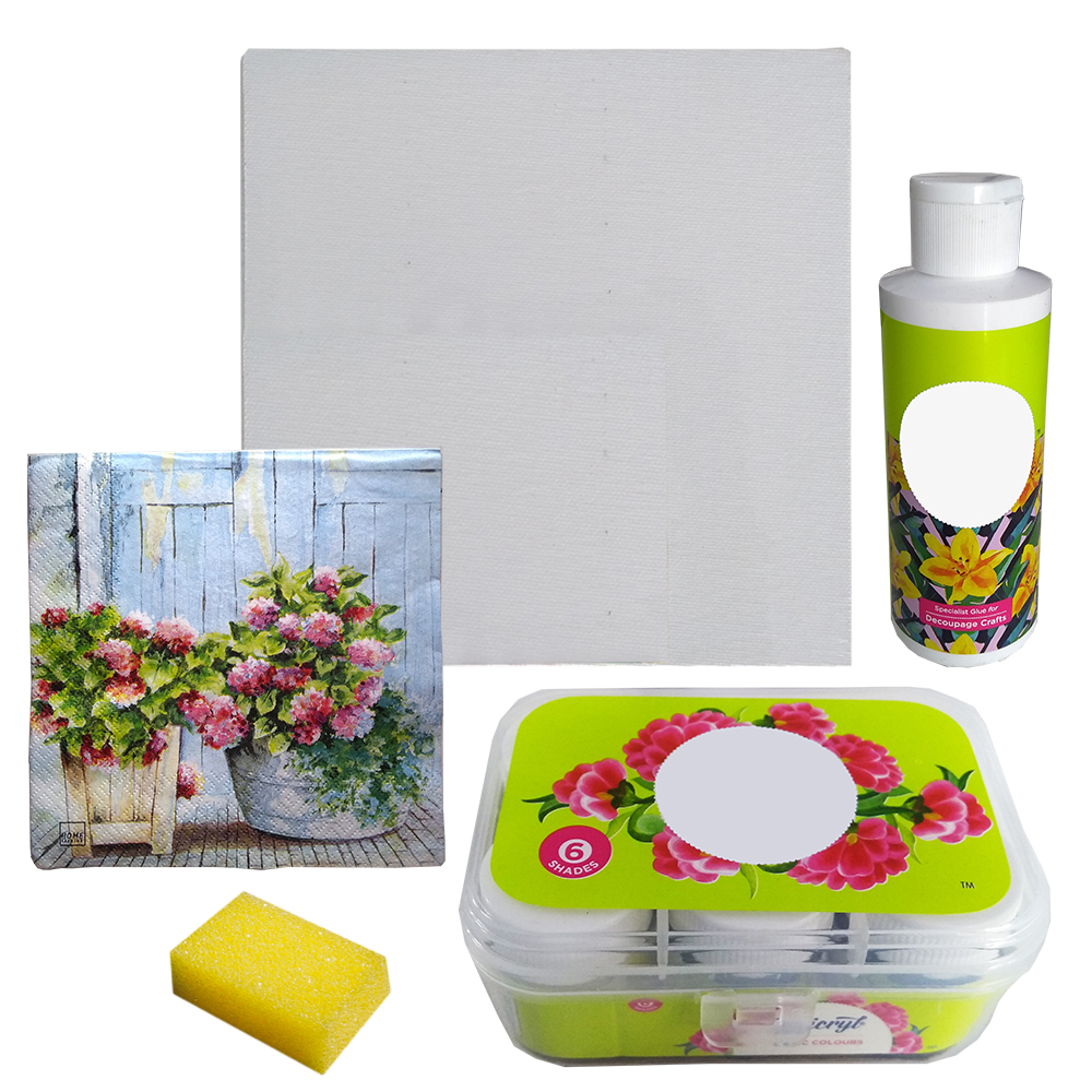 Penkraft | Decoupage Art on Square Canvas DIY Kit | Order Now